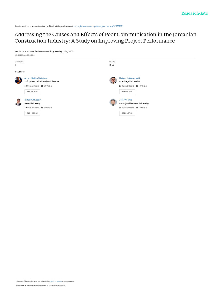 Addressing The Causes and Effects of Poor Communication in The ...