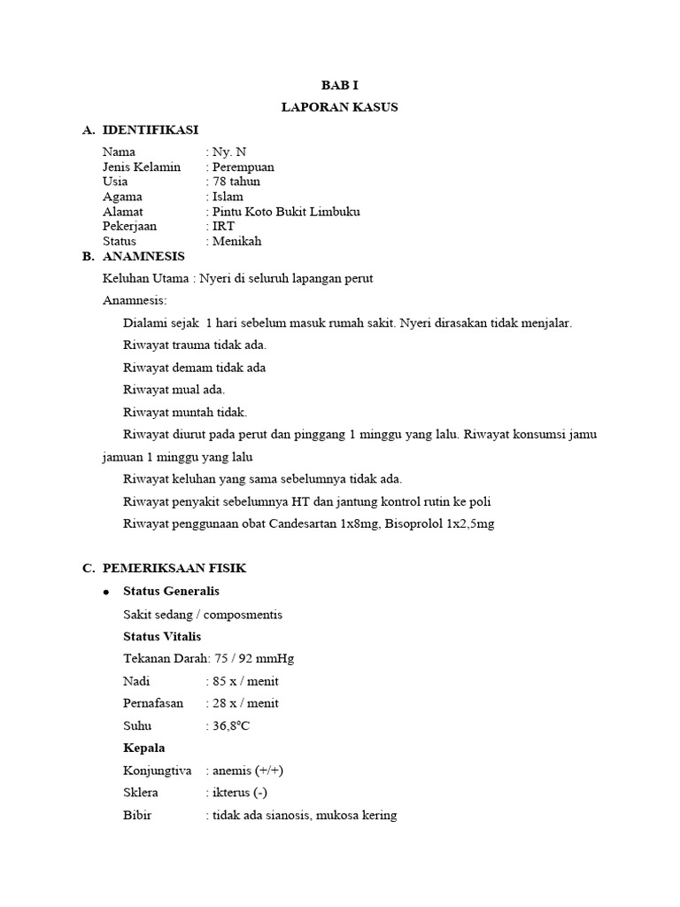 Diagnosis Perforasi Gaster pada Lansia | PDF
