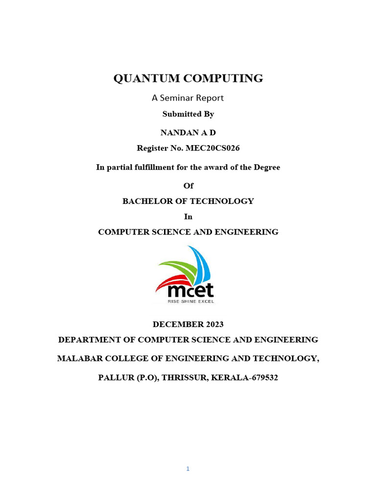 Quantum Computing | PDF | Quantum Computing | Quantum Mechanics