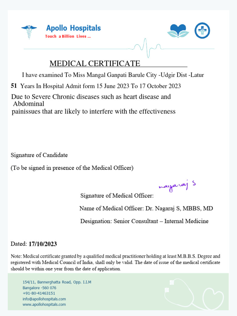 Medical Certificate for Heart Disease | PDF | Science & Mathematics