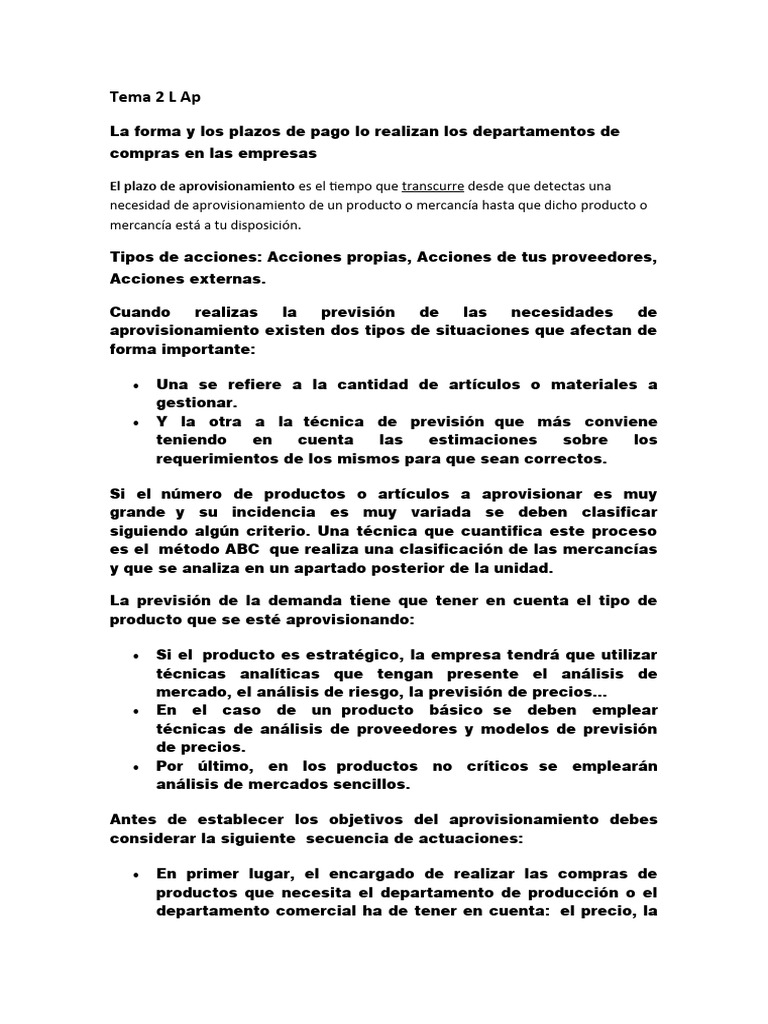 Tema 2 L Ap Resumen | PDF | Inventario | Procesos de negocio