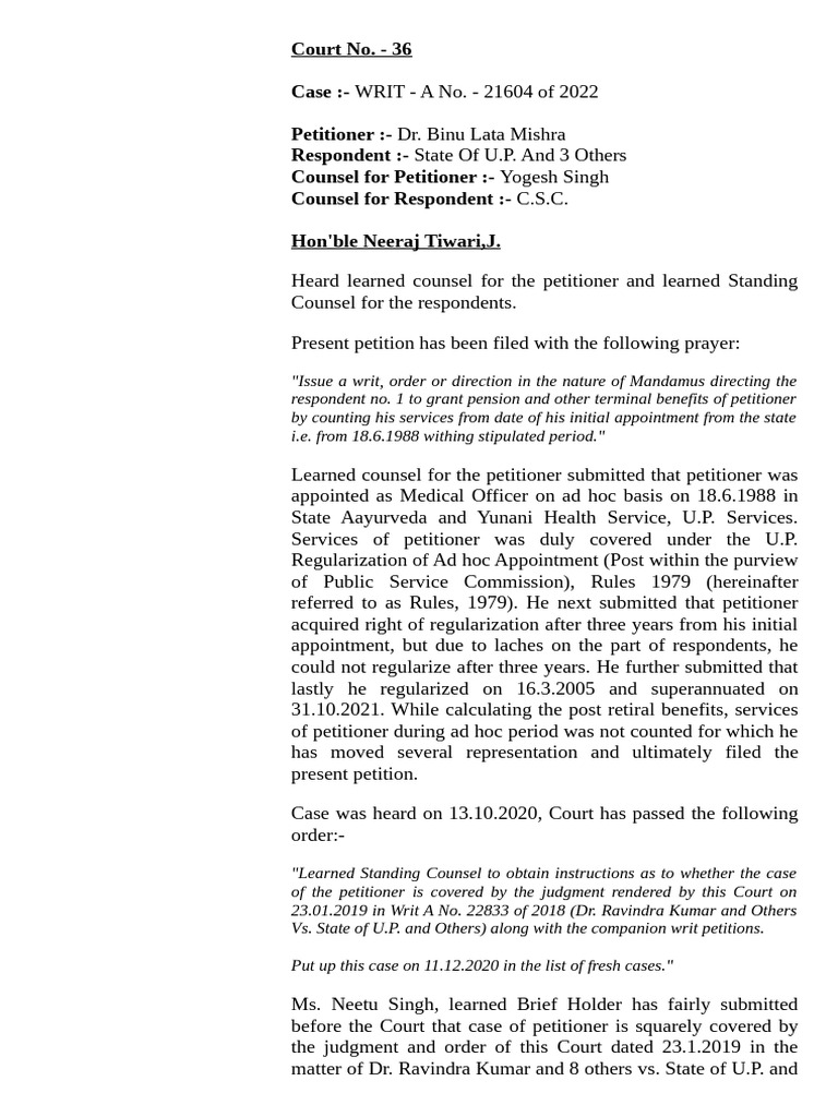 Wria (A) 21604 2022 | PDF | Courts | Legal Concepts