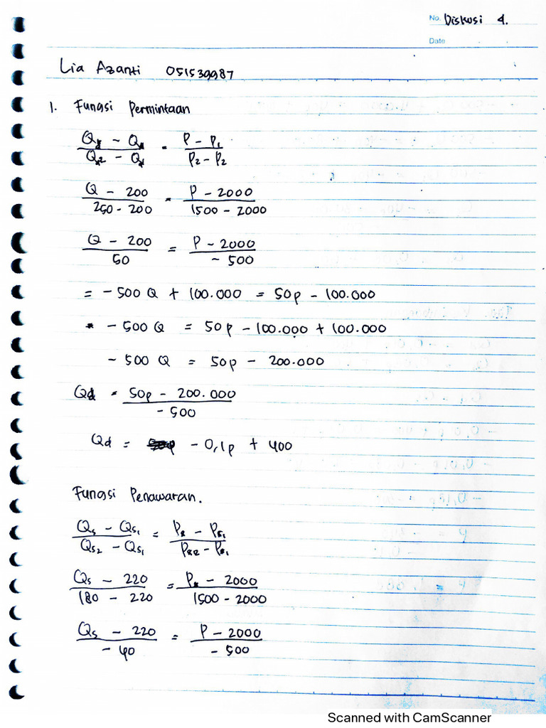 Matematika Ekonomi Diskusi 4 | PDF