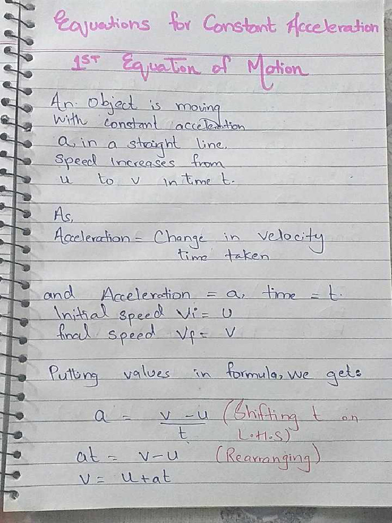 Equations of Motion | PDF