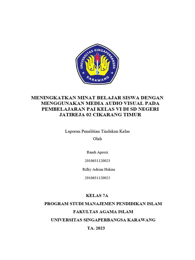 Laporan Penelitian PTK Kel 11 | PDF