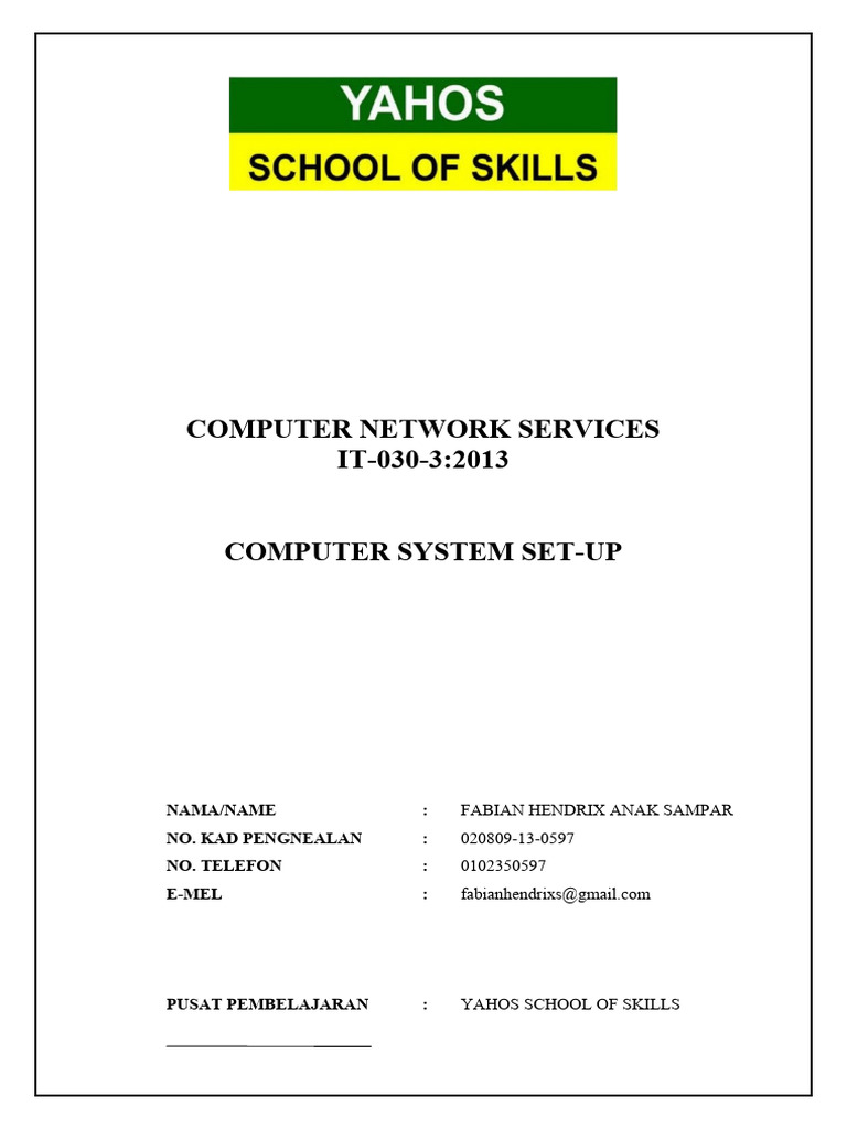 Laporan Bergambar Co1 Computer System Set Up | PDF