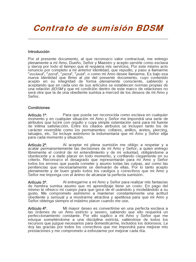 Contrato de Sumision BDSM | PDF | Bdsm
