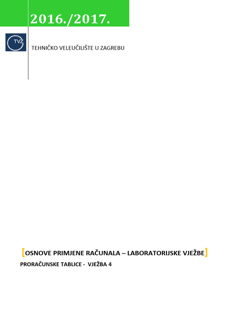 Excel 4 - Upute | PDF