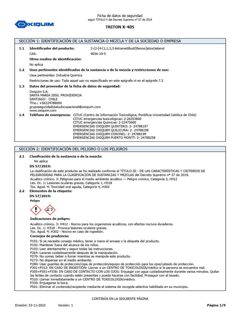 Triton X-405 | PDF | Residuos | Gestión de residuos