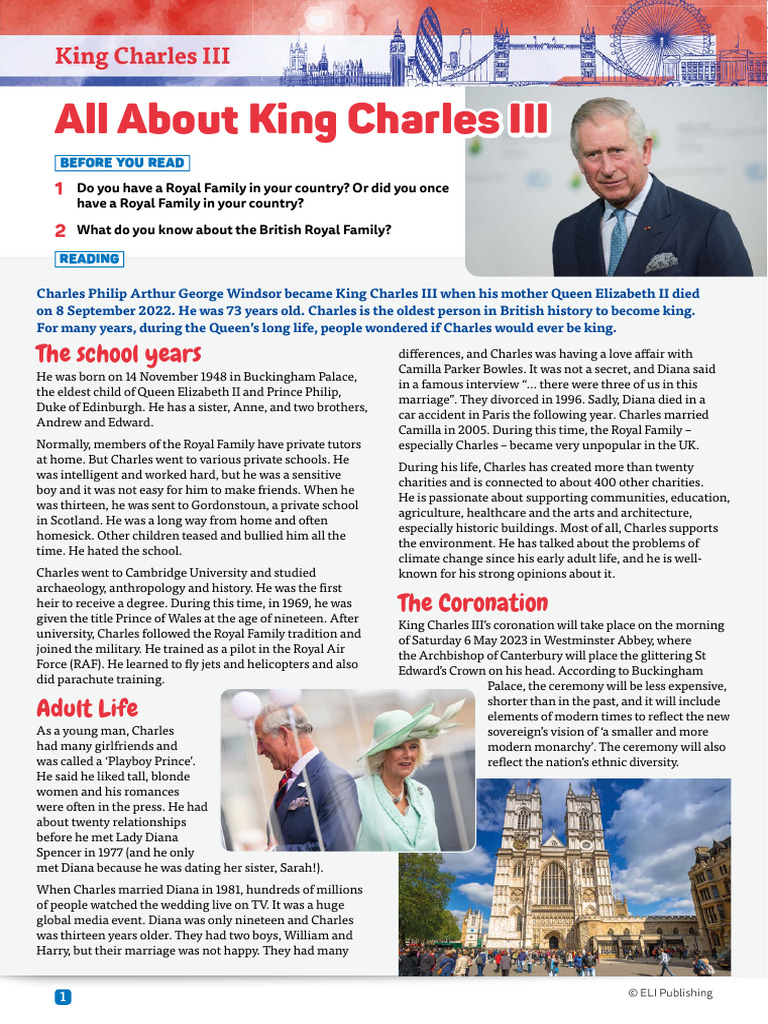 King Charles Worksheet Keys Combined 1 | PDF | Elizabeth Ii | Diana