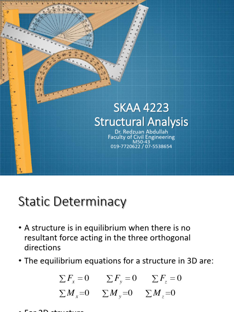 Stability and Determinacy Review | PDF | Truss | Structural Engineering