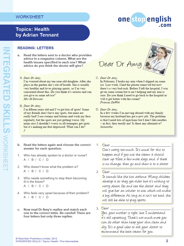 OSE Topic 16 Health Pre Int-4 | PDF