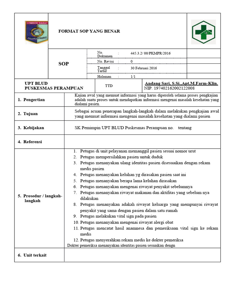 Format Sop Yang Benar | PDF