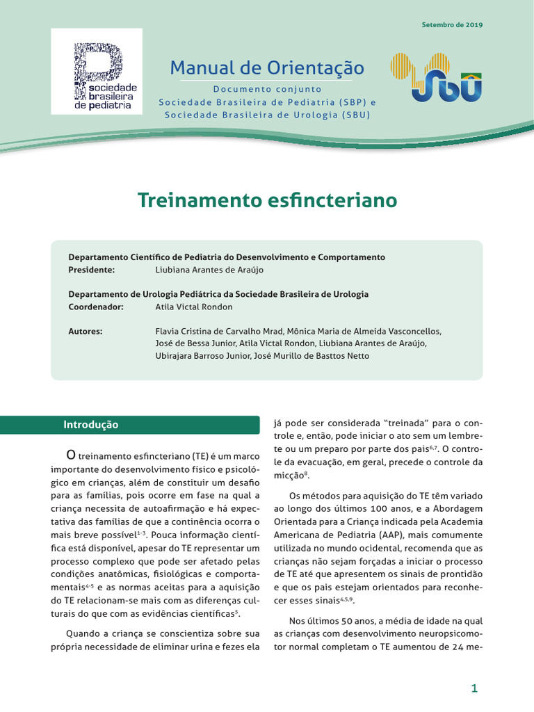 Treinamento Esfincter | PDF | América do Sul | Brasil