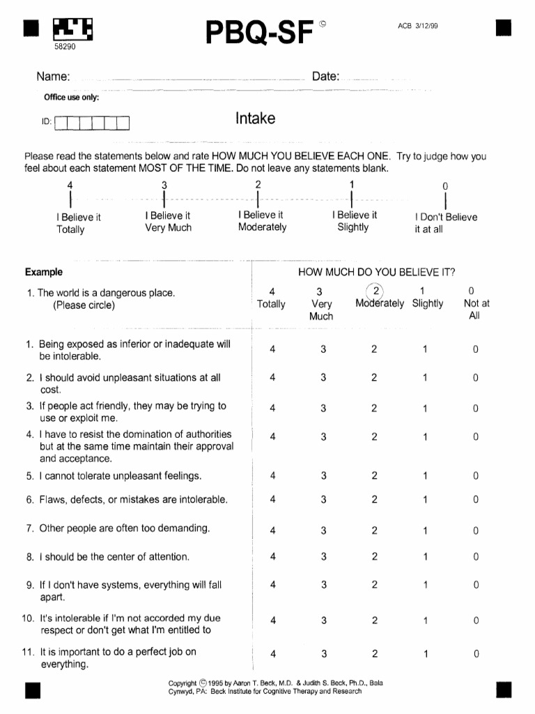 PBQ SF Full Documents | PDF | Personality Disorder | Borderline Personality Disorder