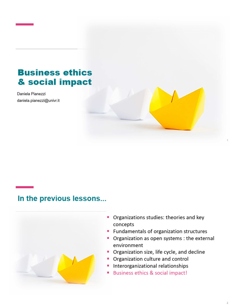 Lecture 7. Business Ethics and Social Impact | PDF | Corporate Social ...