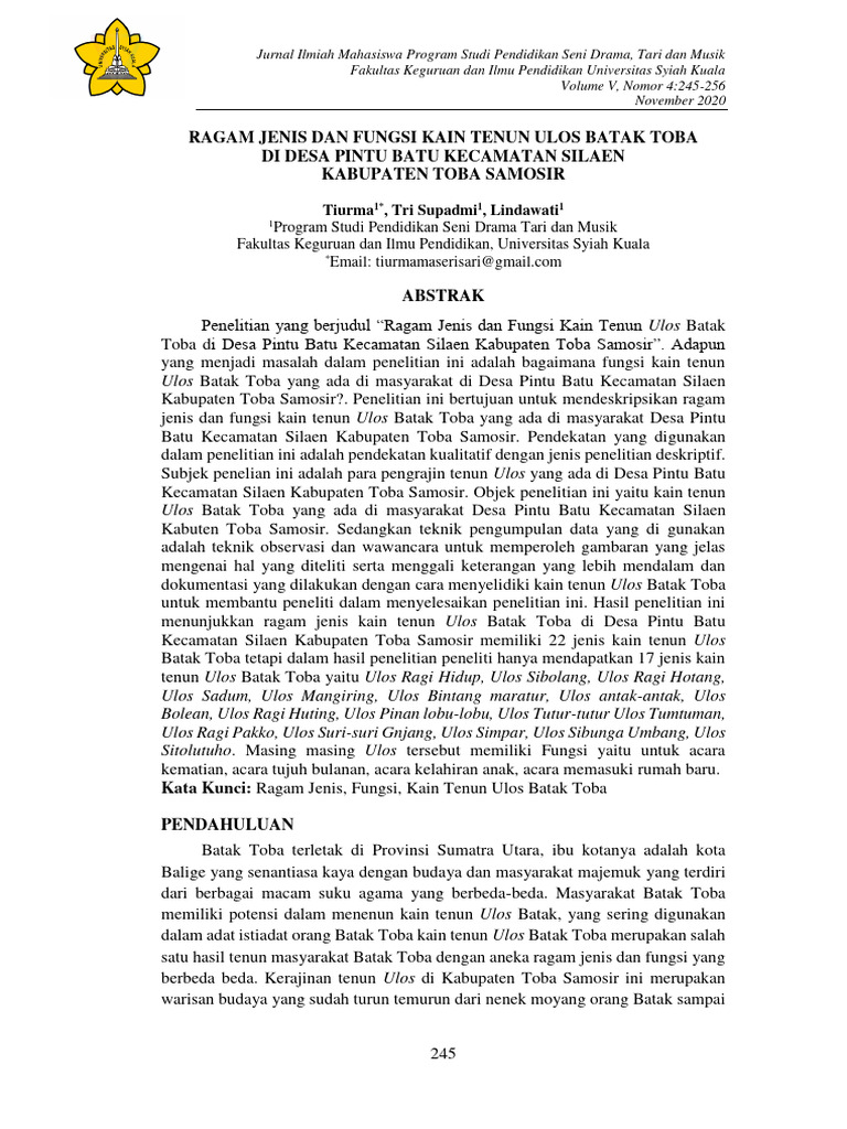 Ragam Jenis Kain Batak | PDF