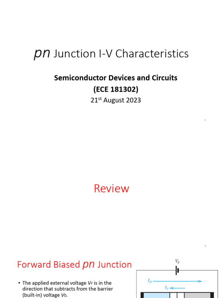 PN Junction I-V Characteristics | PDF | P–N Junction | Diode