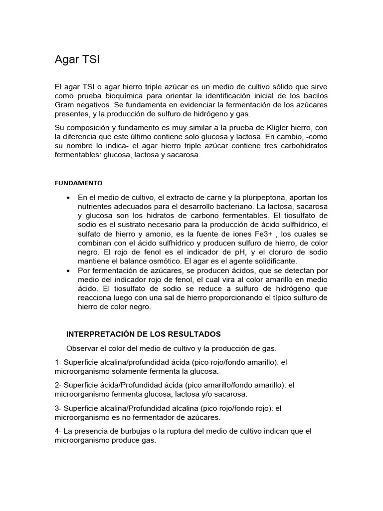 Agar TSI | PDF