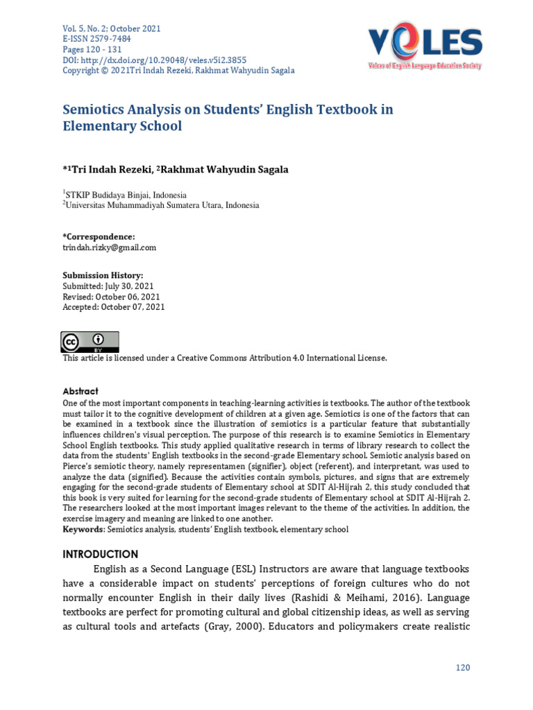 Semiotics Analysis On Students English Textbook I | PDF | Semiotics ...