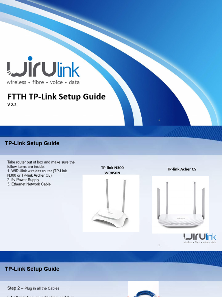 FTTH TP-Link Setup Guide 2 | PDF | Fiber To The X | Wi Fi