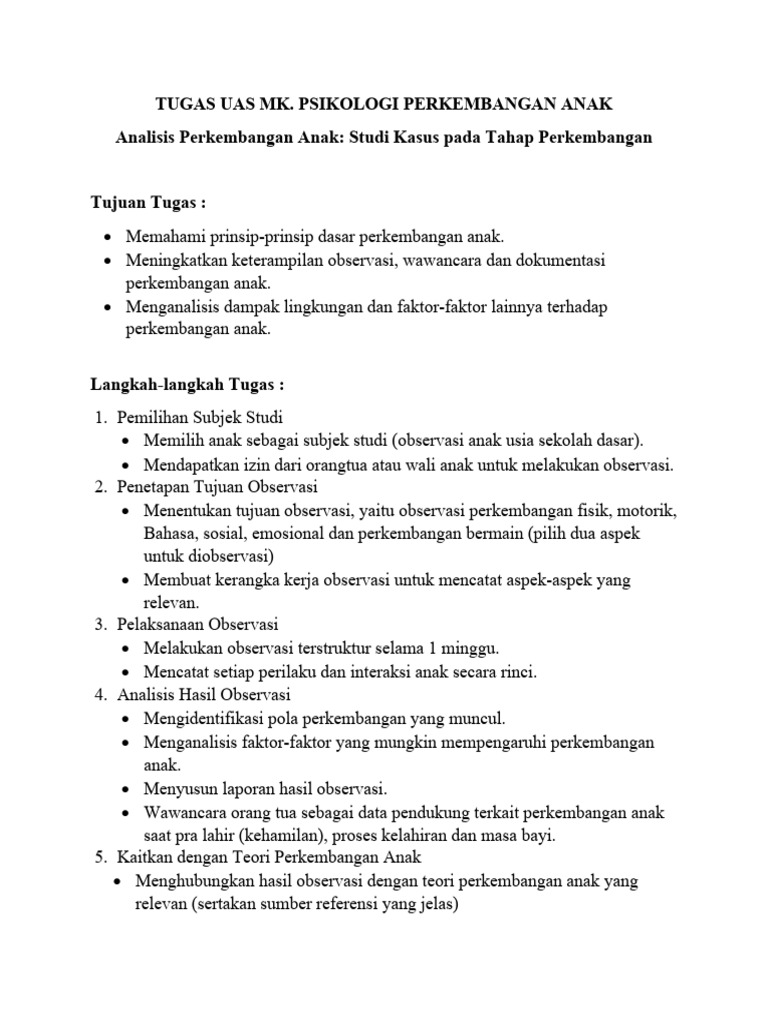 UAS Observasi Perkembangan Anak | PDF