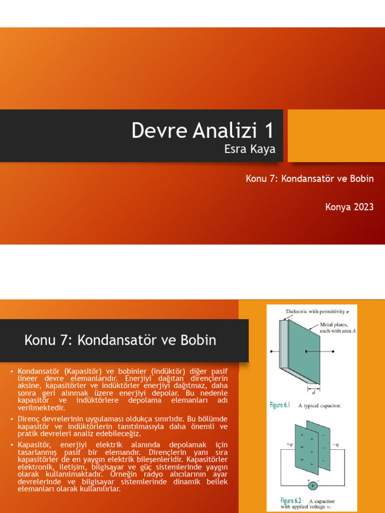 Devre Analizi 1.7. - Kondansatör Ve Bobin | PDF