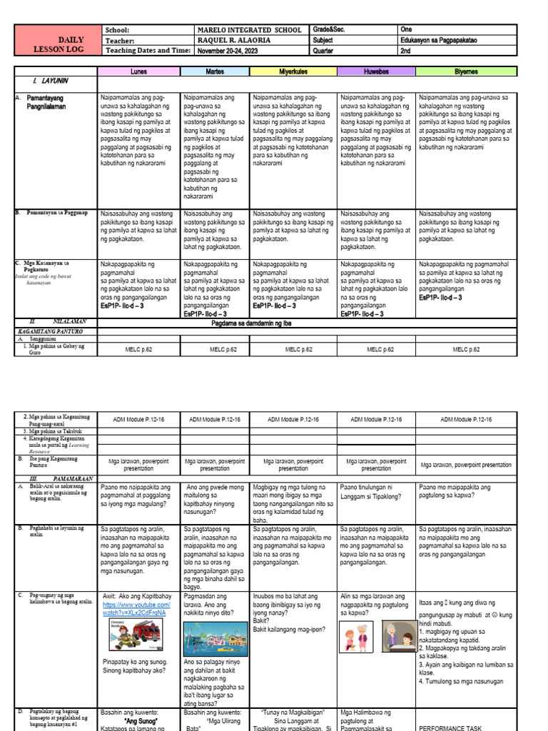 Esp1 DLL Q2 Week 3 | PDF