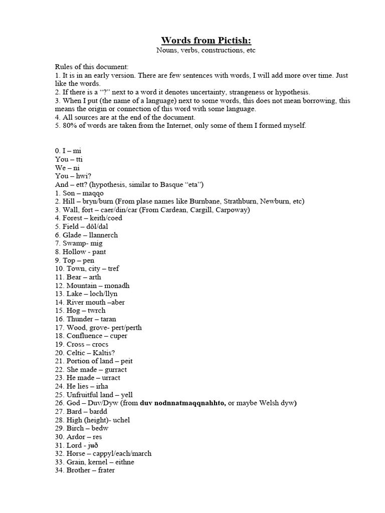Modern Pictish Language | PDF | Celts | Linguistics