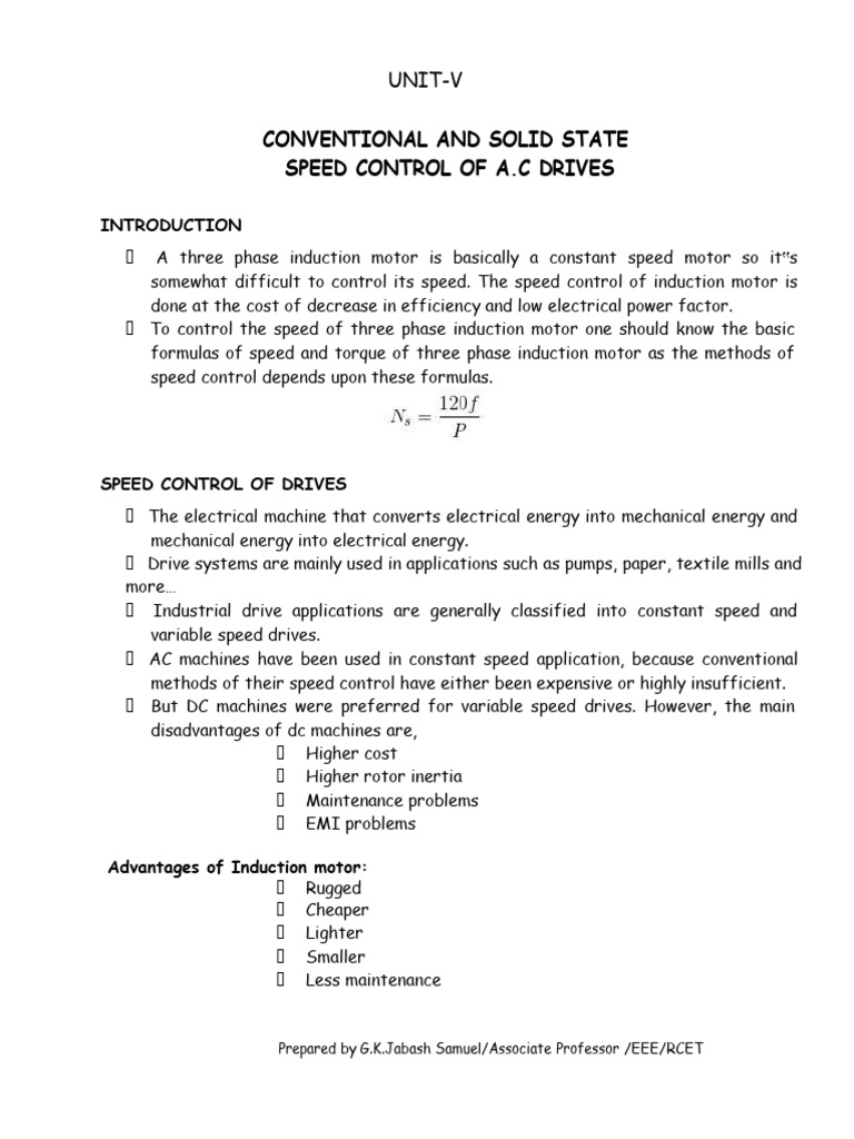 Edc Notes Unit 5 | PDF | Electric Motor | Physical Quantities