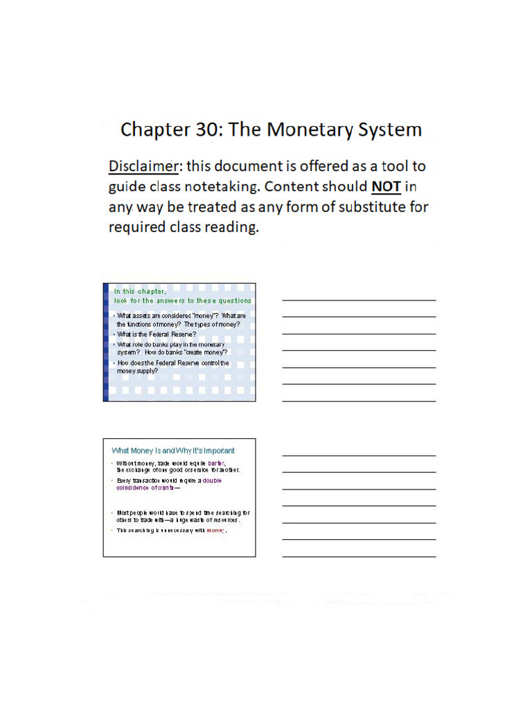 Ch30 Notetaking Guide | PDF | Federal Reserve | Money Supply