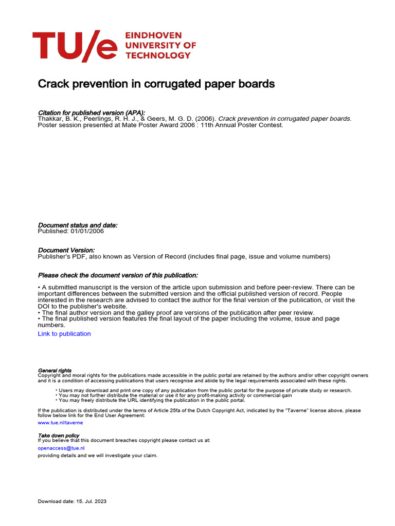 Cracks in COrrugated | PDF | Simulation | Copyright