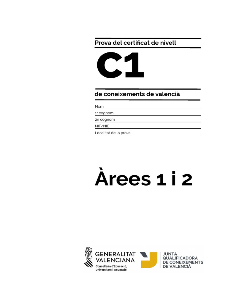 Prova C1 - Octubre 2023 | PDF