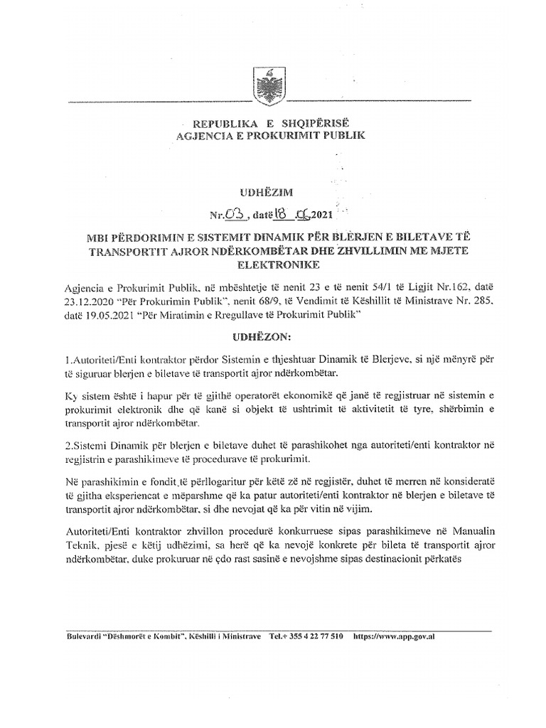 Udhezim - Nr. - 03 - Date - 18.06.2021-Sistemi Dinamik | PDF