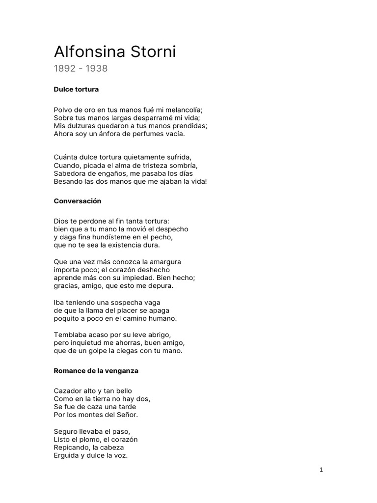 Poemas de Alfonsina Storni | PDF | Poesía | Clásicos