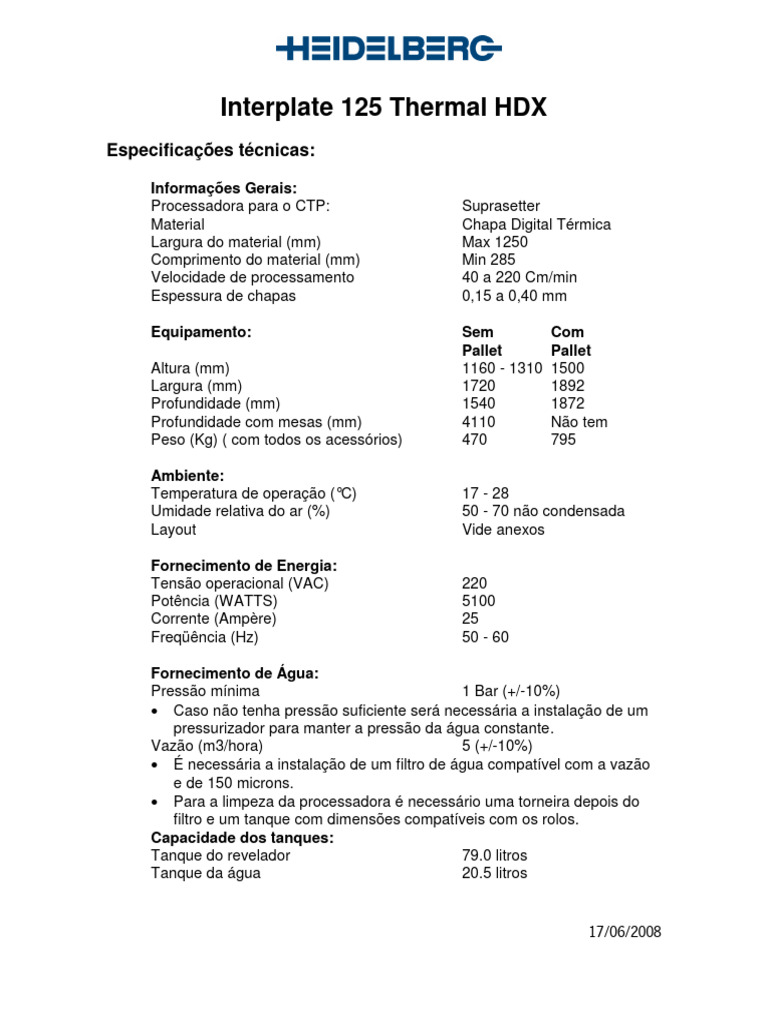 Interplate 85 - 125 HDX | PDF | Fonte de energia | Eletricidade