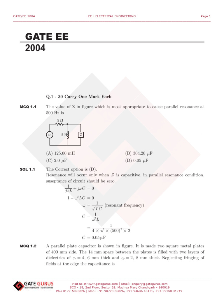 Ee Gate 2004 | PDF | Electric Motor | Bipolar Junction Transistor