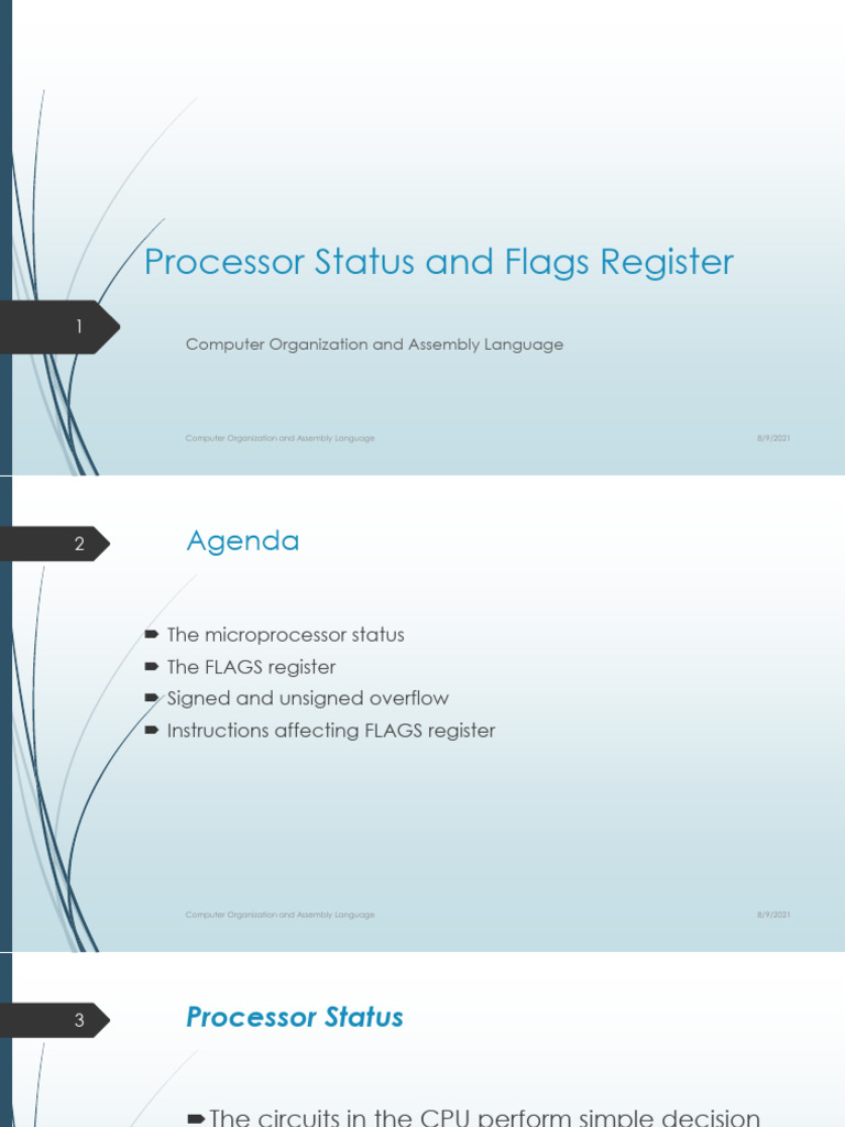 Processor Status Flags Register | PDF | Central Processing Unit ...