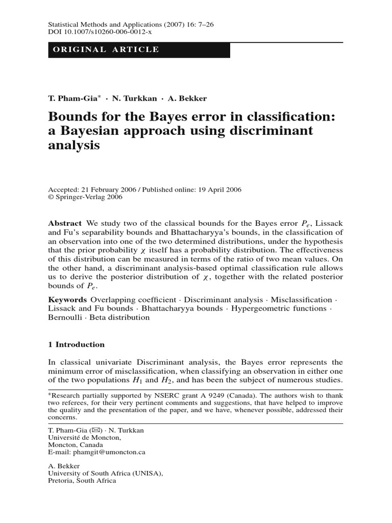 Pham Gia2006 | PDF | Bayesian Inference | Applied Mathematics