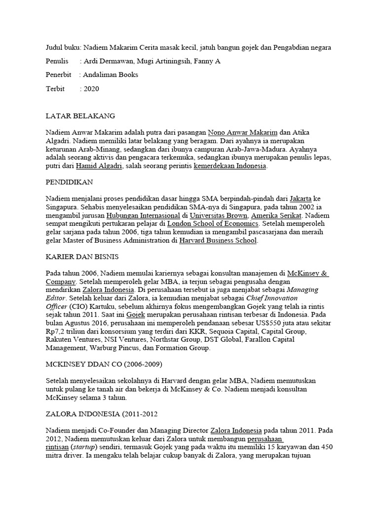 Tugas Uts Hiayatul Hasanah Resume Tokoh Pembisnis Atau Pengusaha Dari Buku | PDF | Bisnis