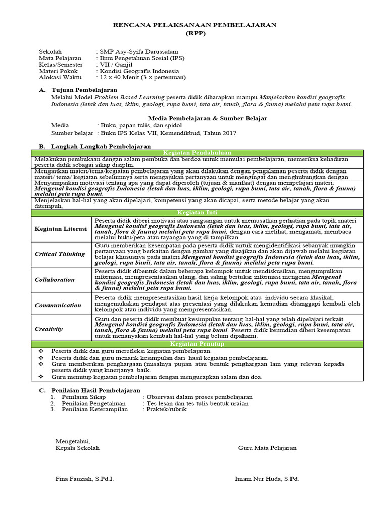 Vii Ips RPP New | PDF | Karier & Perkembangan | Sains & Matematika
