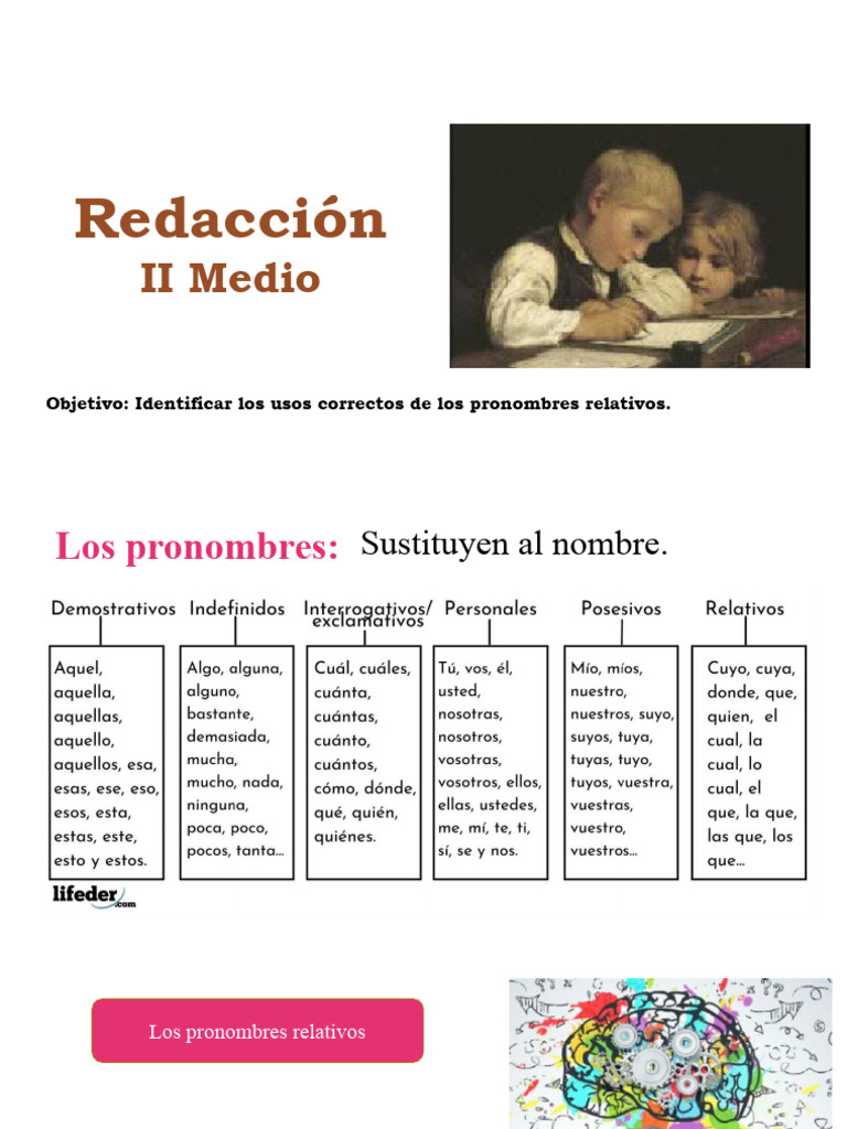 Pronombres Relativos | PDF | Pronombre | Oración (Lingüística)