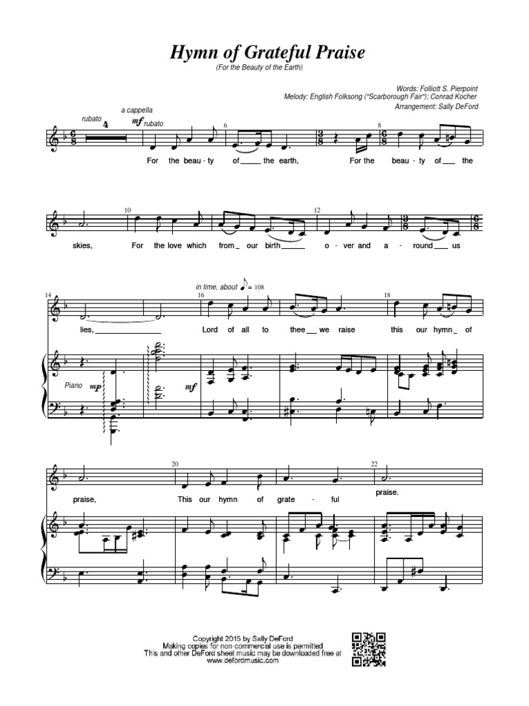 Hymn of Grateful Praise Solo | PDF | Hymns | Religious Songs