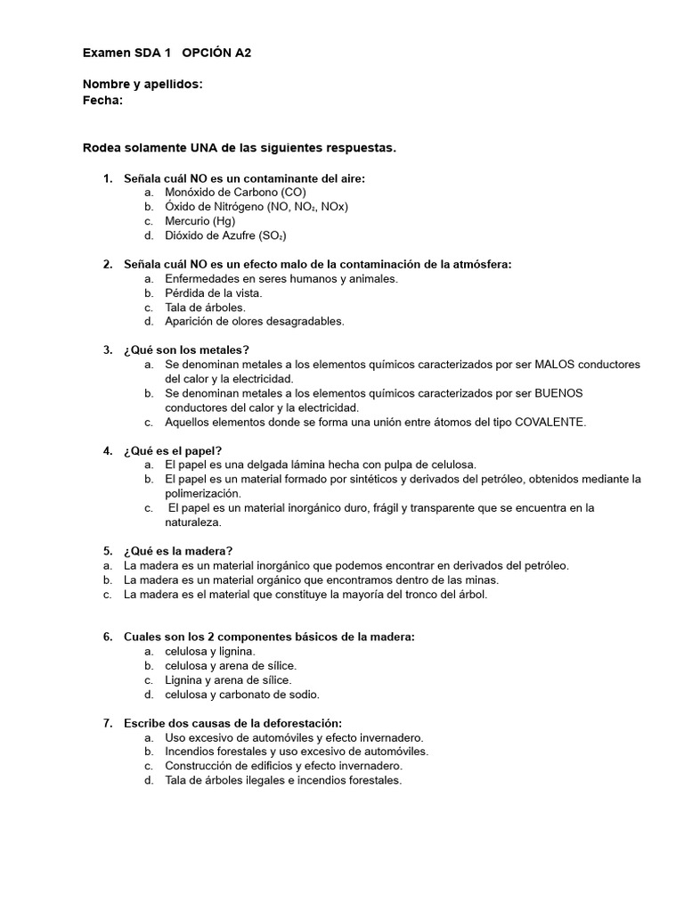 Examen SDA 1 OPA2 | PDF