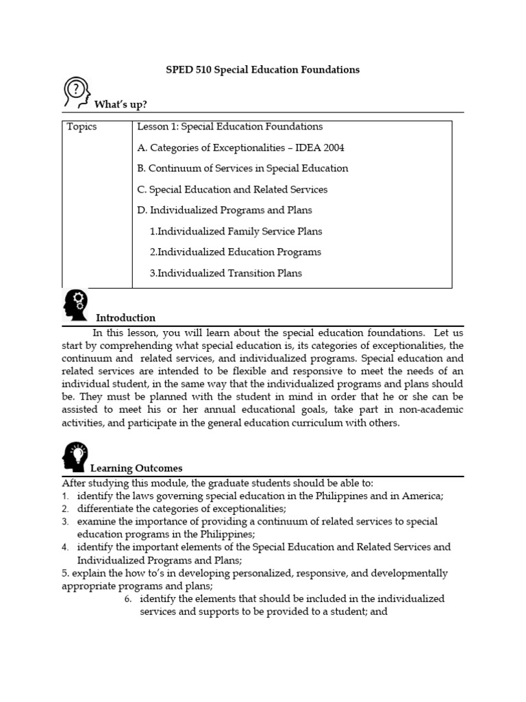 SPED 510 Special Education Foundations | Download Free PDF ...