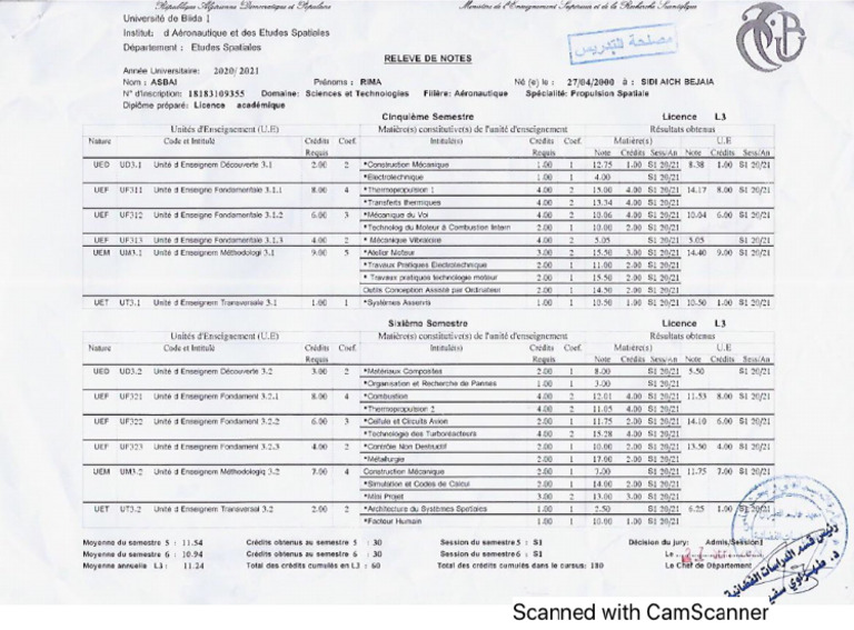 Releve de Note L3 | PDF