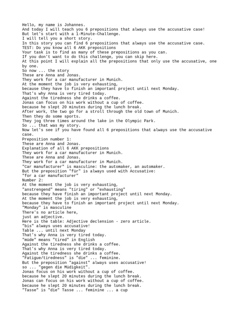 6 Accusative Prepositions Explained | PDF | Linguistic Typology | Linguistics