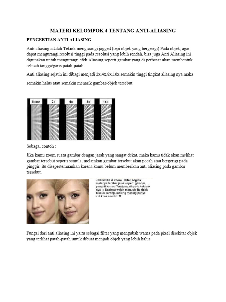 Materi Kelompok 4 Tentang Anti-Alialising | PDF | Komputer