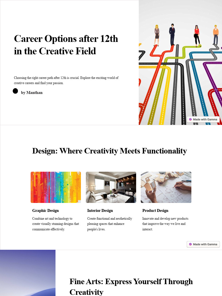 Creative Career Paths After 12th | PDF | The Arts | Fashion