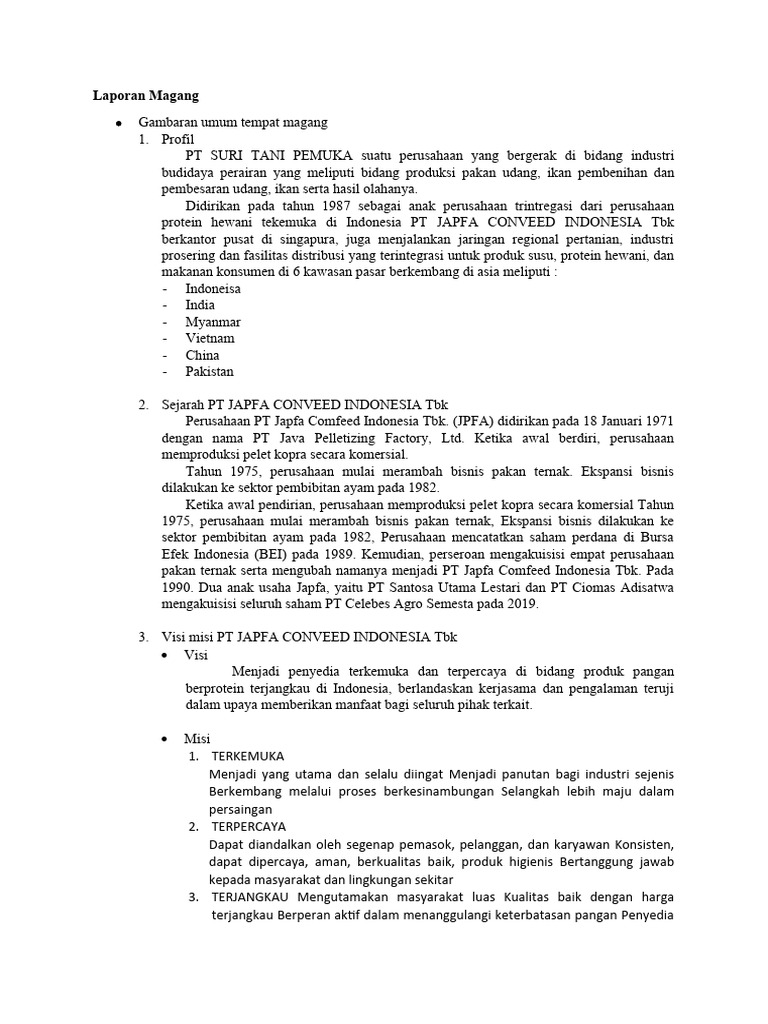 Laporan Magang | PDF